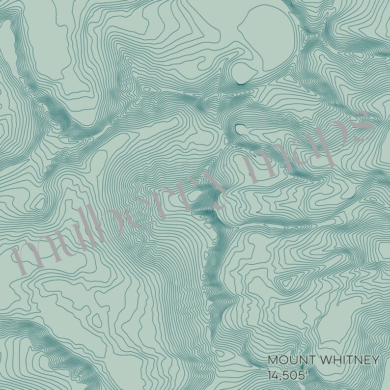 Mount Whitney California Topographic Map Poster or Canvas - Etsy