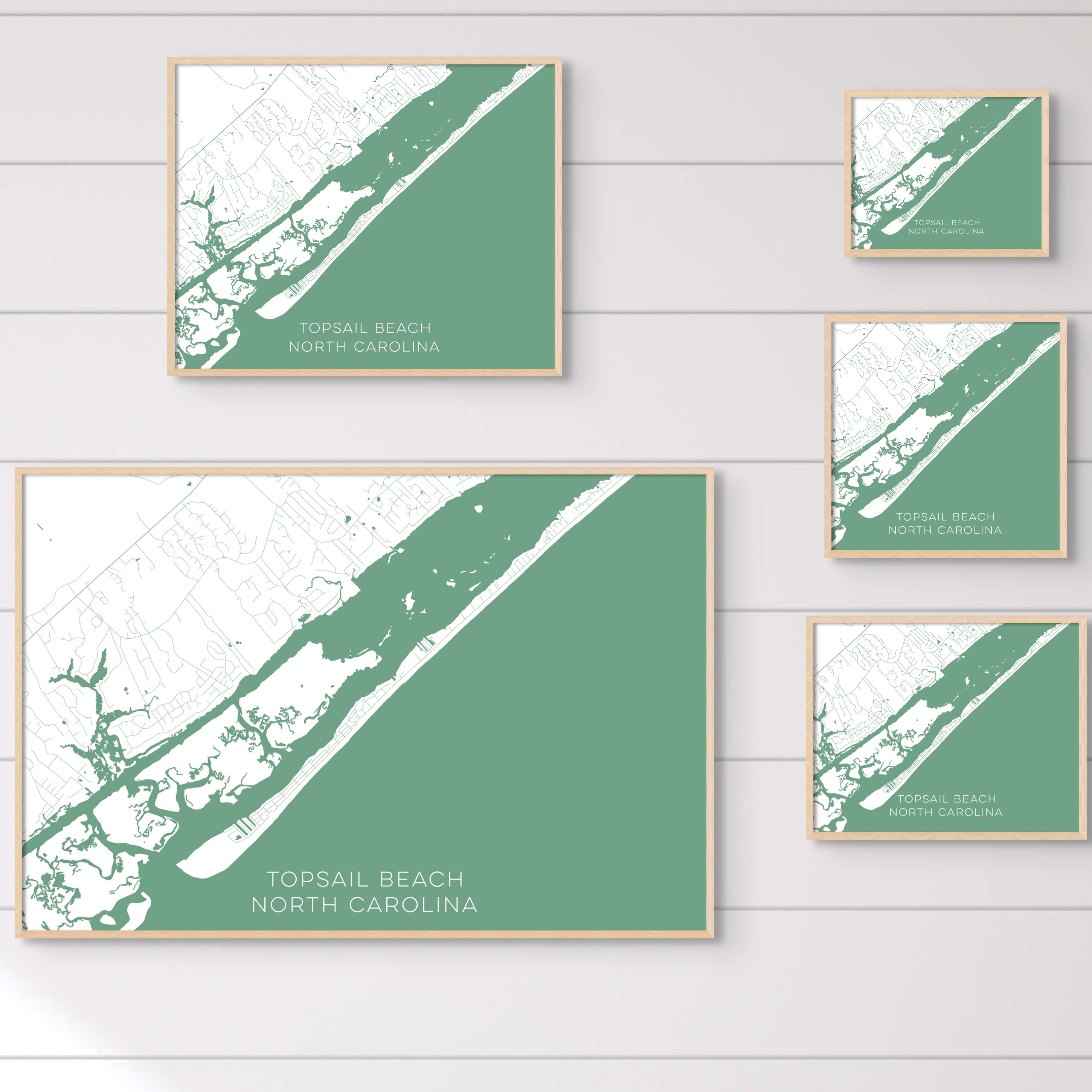 Topsail Beach North Carolina Map Immediate Digital Download, Topsail ...