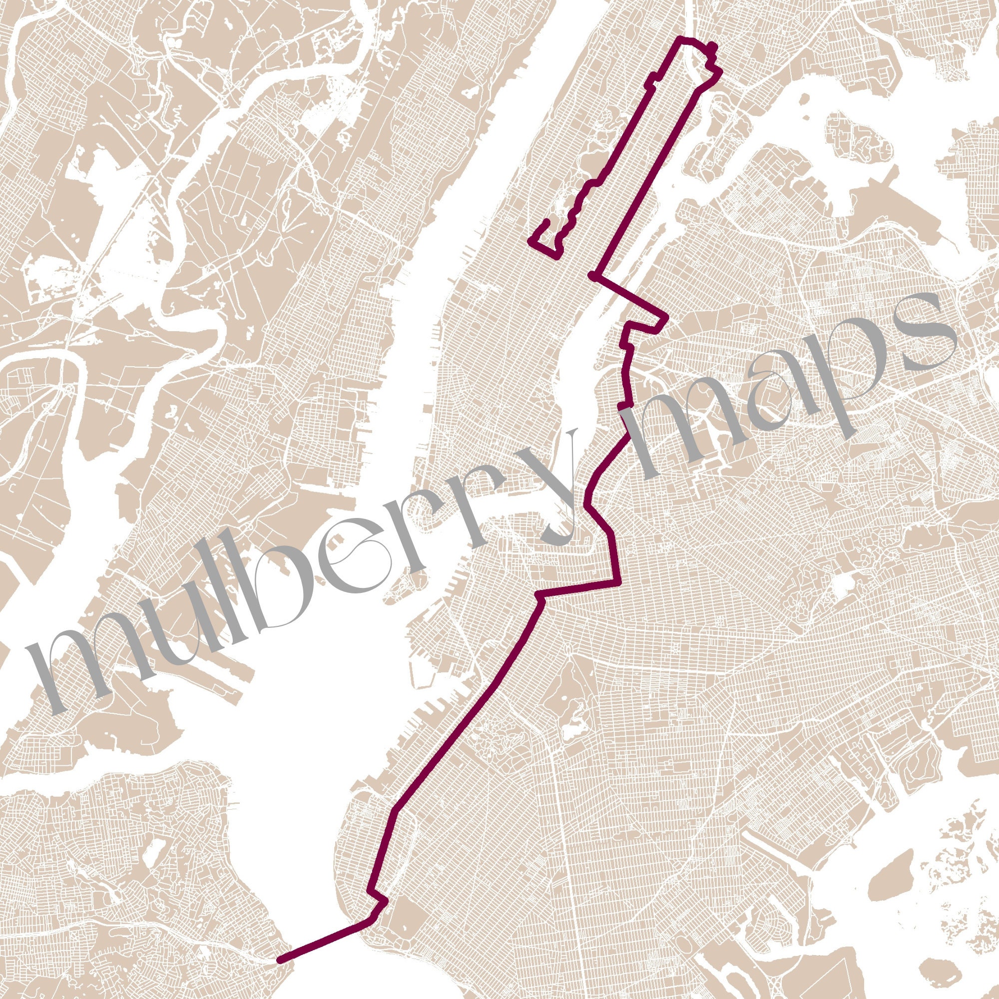 New York City Marathon Personalized Map, Unframed New York City ...