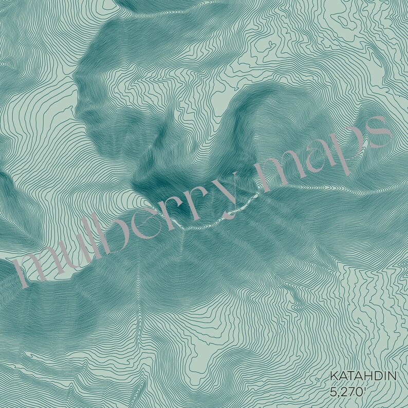 Mount Katahdin Maine Topographic Map Poster or Canvas - Etsy