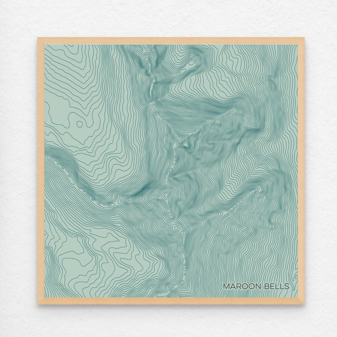 Maroon Bells Colorado Topographic Map Poster or Canvas - Etsy