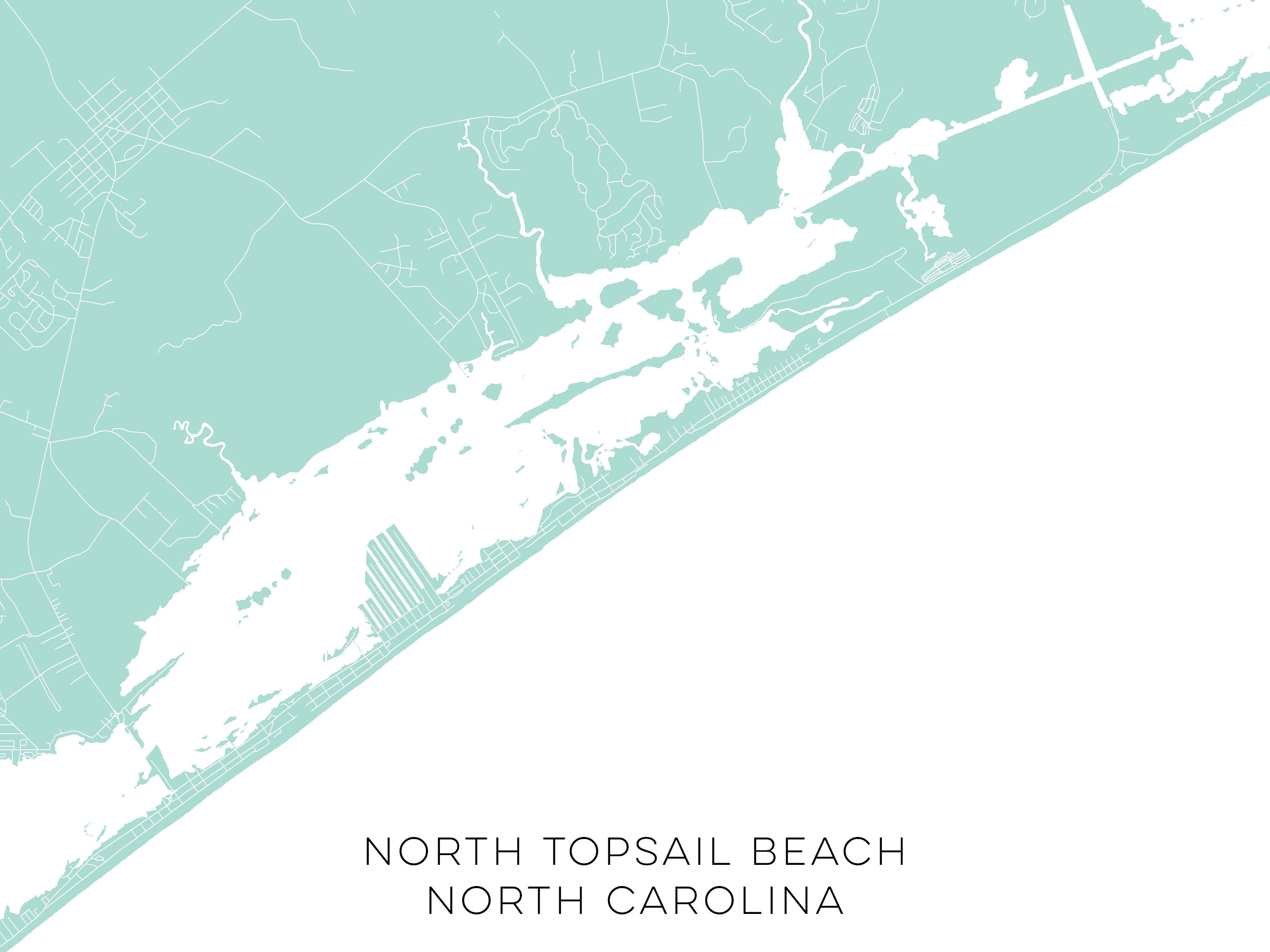 North Topsail North Carolina Custom Map, North Topsail Beach Map ...