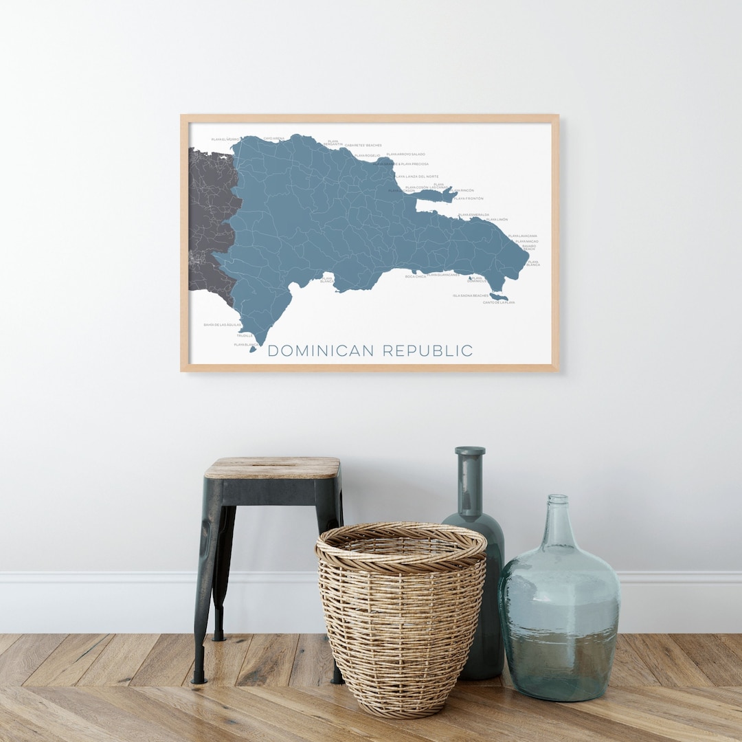 Dominican Republic Custom Map Poster or Canvas - Etsy