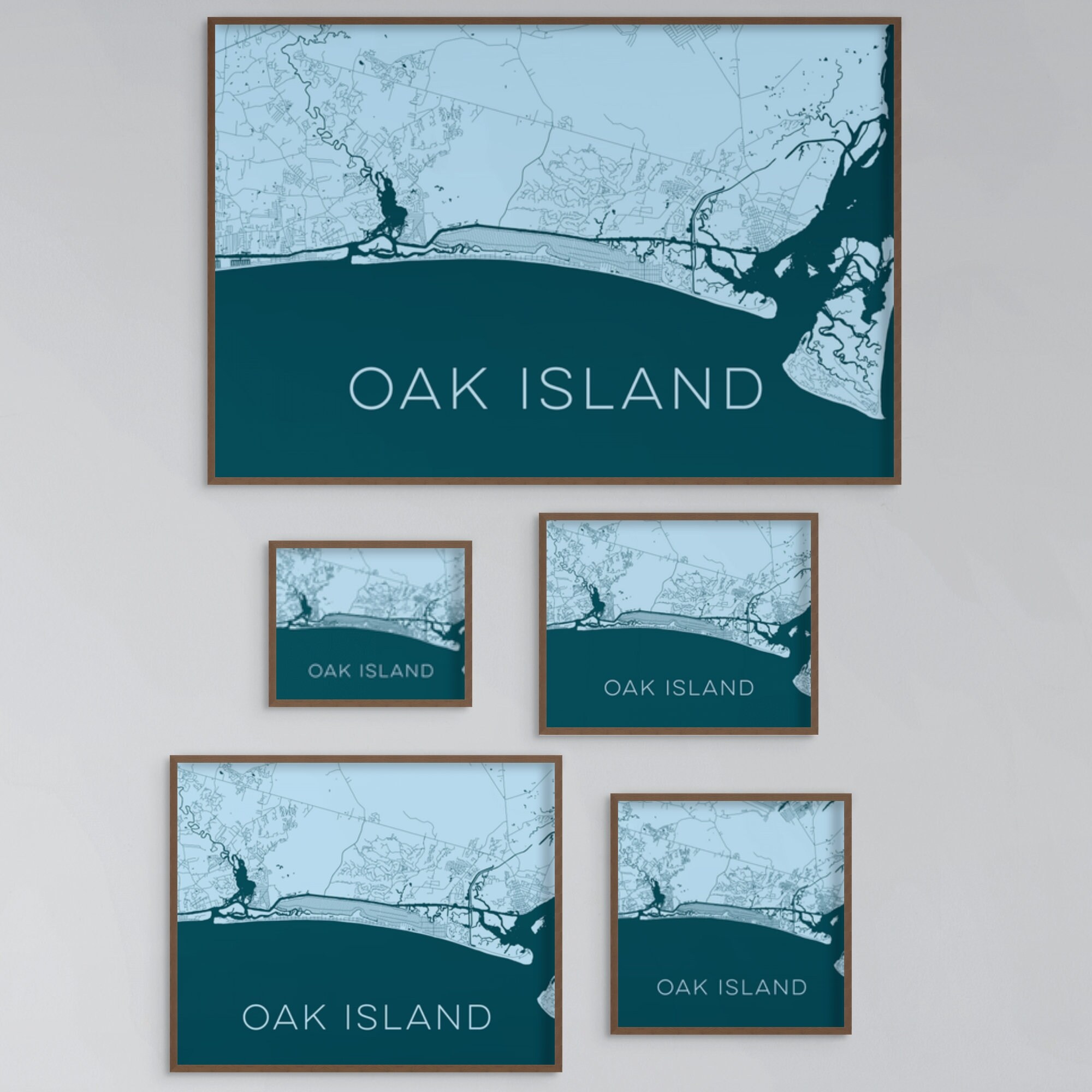 Oak Island North Carolina Map Immediate Digital Download, Oak Island NC ...