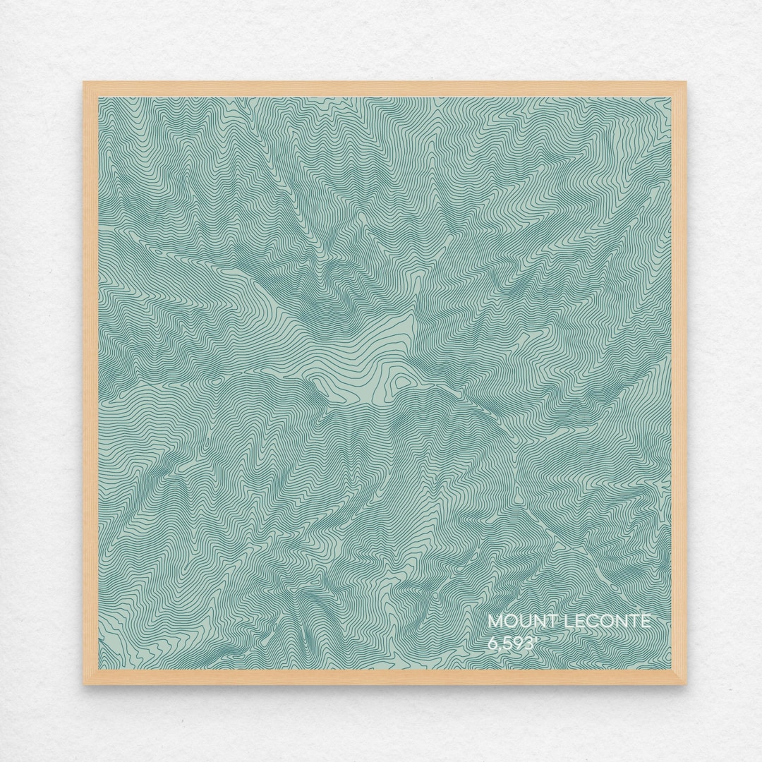 Mount Leconte Tennessee Topographic Map Poster or Canvas - Etsy