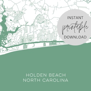 Holden Beach North Carolina Map Immediate Digital Download - Etsy