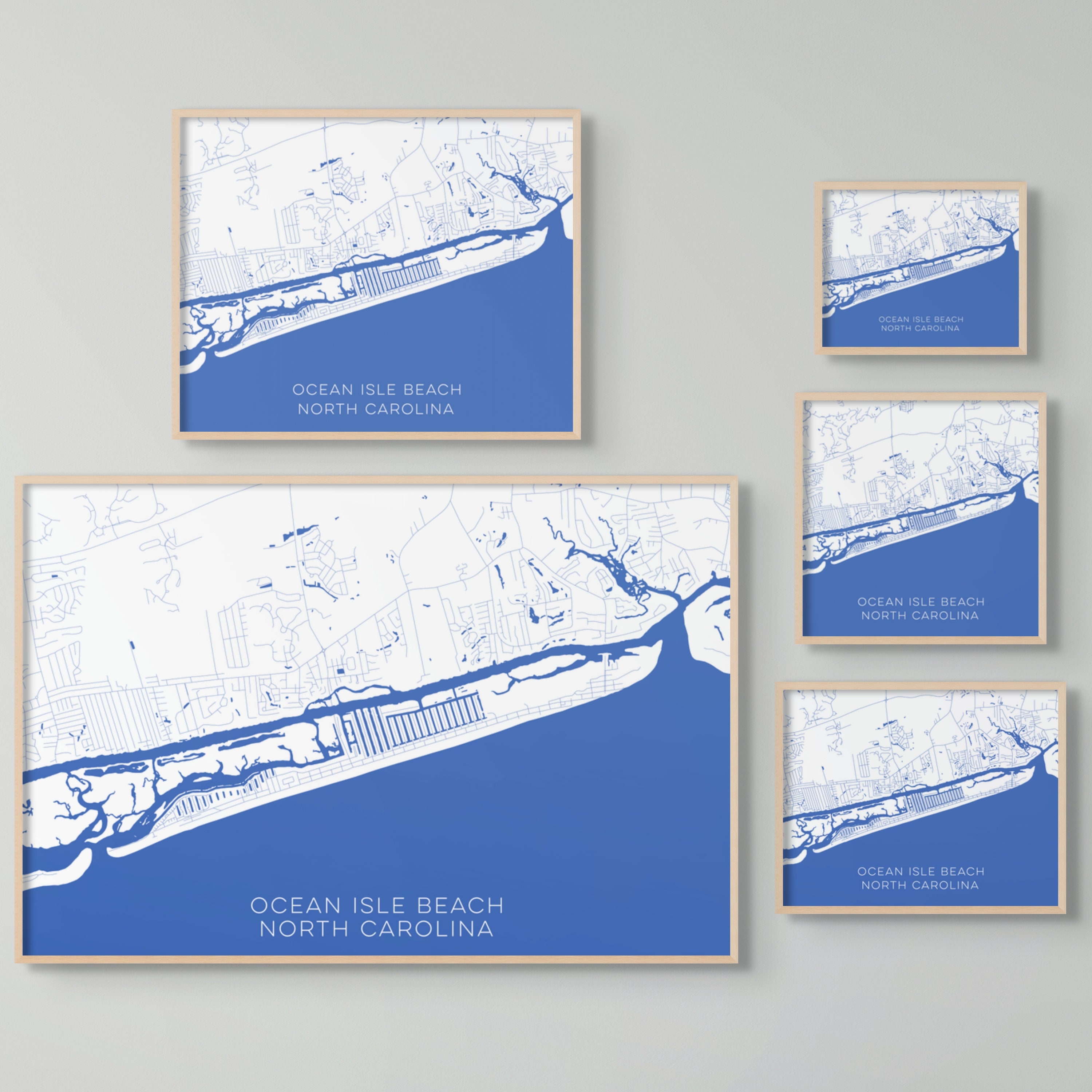 Ocean Isle Beach North Carolina Map Immediate Digital Download - Etsy