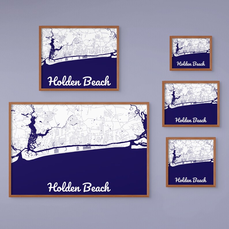 Holden Beach North Carolina Map Immediate Digital Download - Etsy