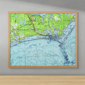 Vintage Crystal Coast North Carolina Map Immediate Digital Download - Etsy