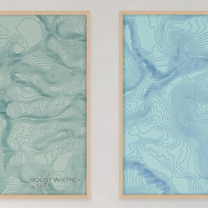 Mount Whitney California Topographic Map Poster or Canvas - Etsy