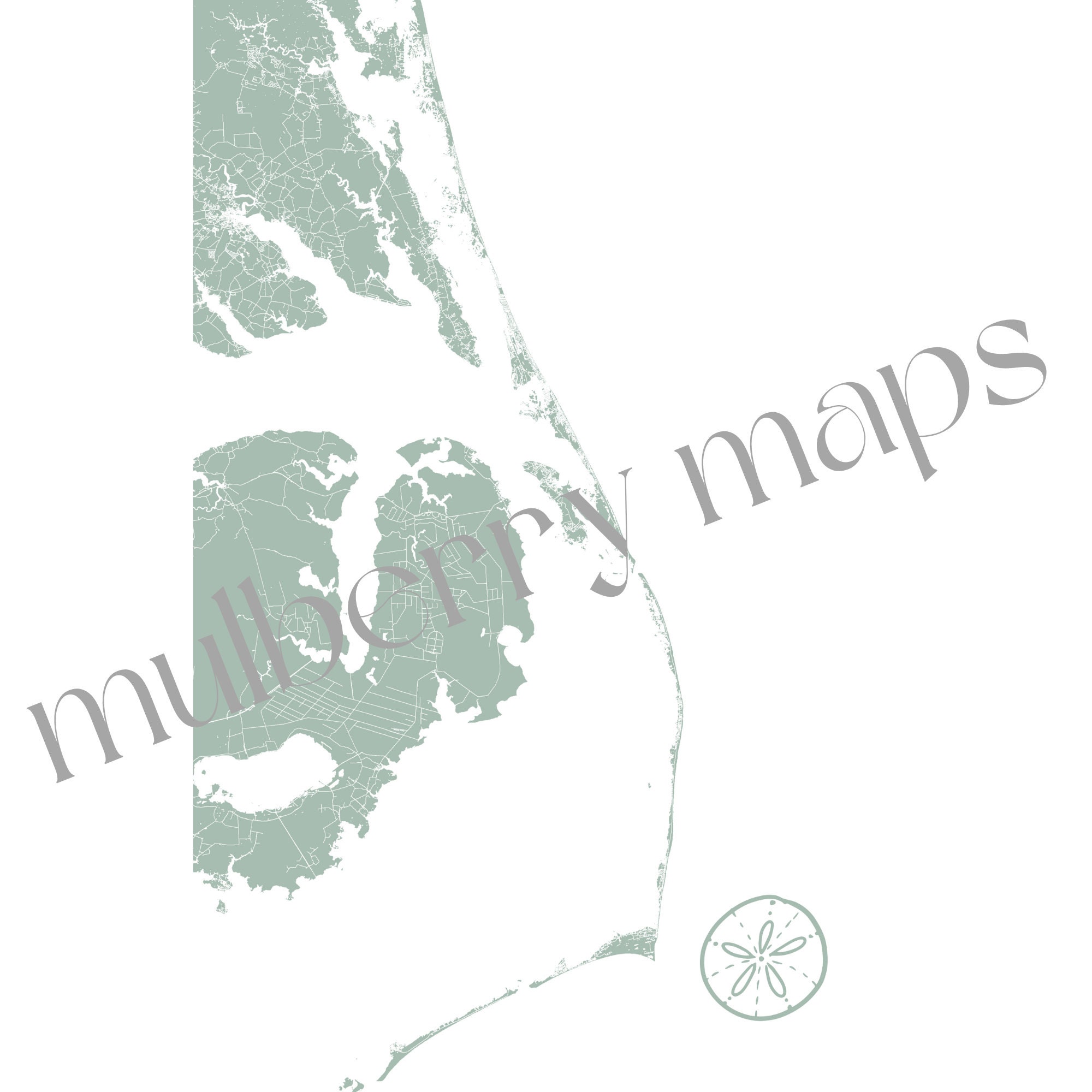 Outer Banks North Carolina Map, Unframed OBX North Carolina Map, OBX ...