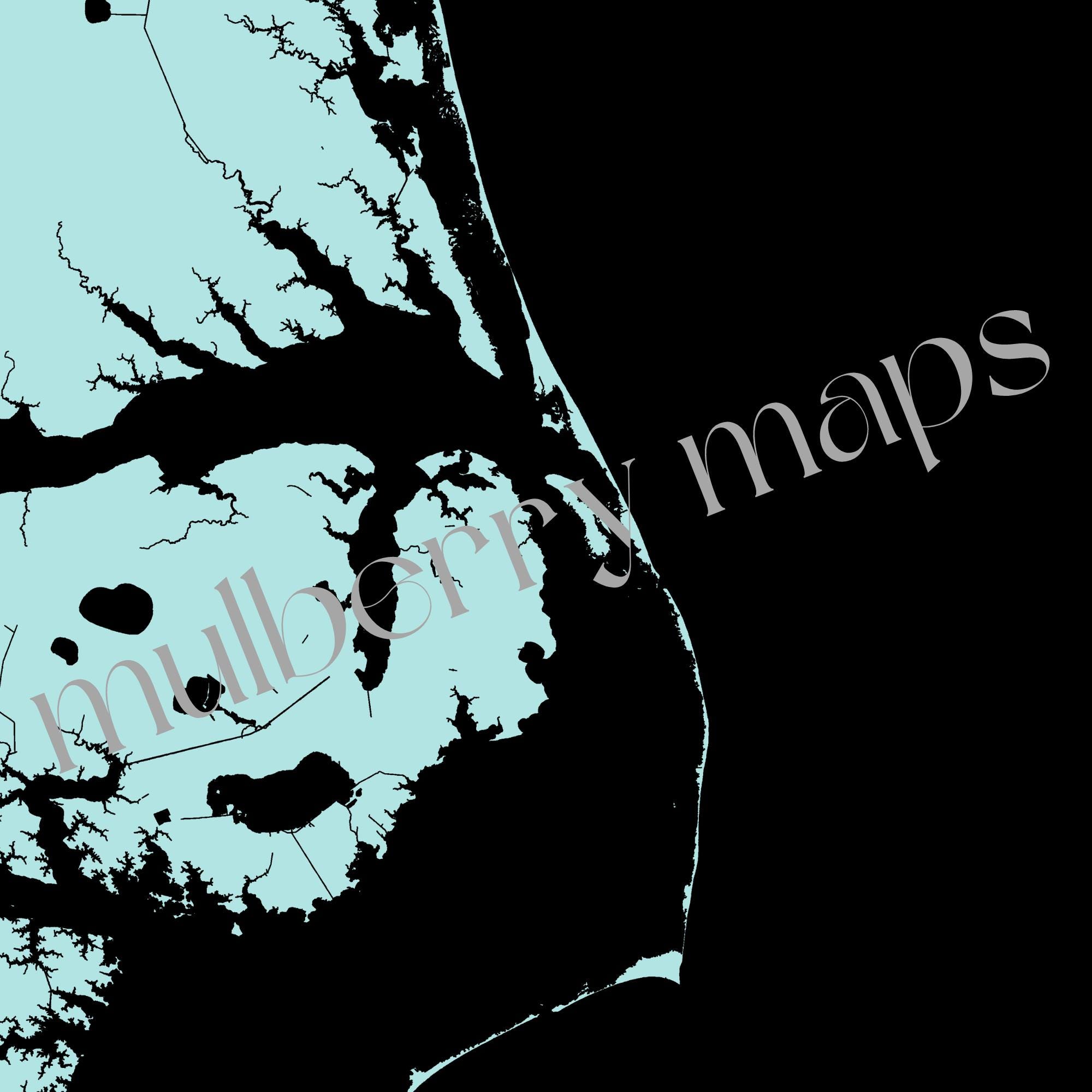 Outer Banks North Carolina Map SVG Vector File - Etsy