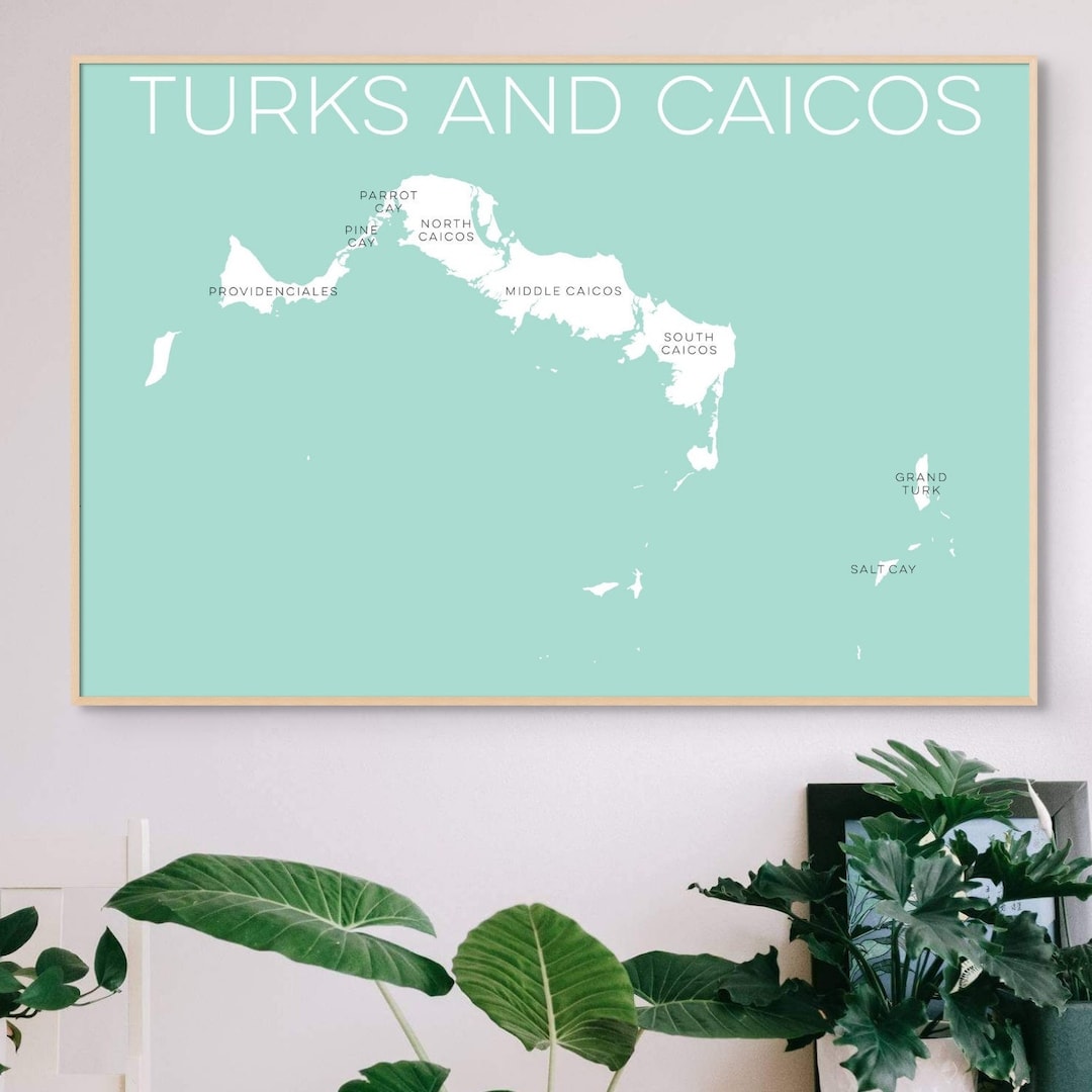 Turks and Caicos Custom Map Poster or Canvas - Etsy