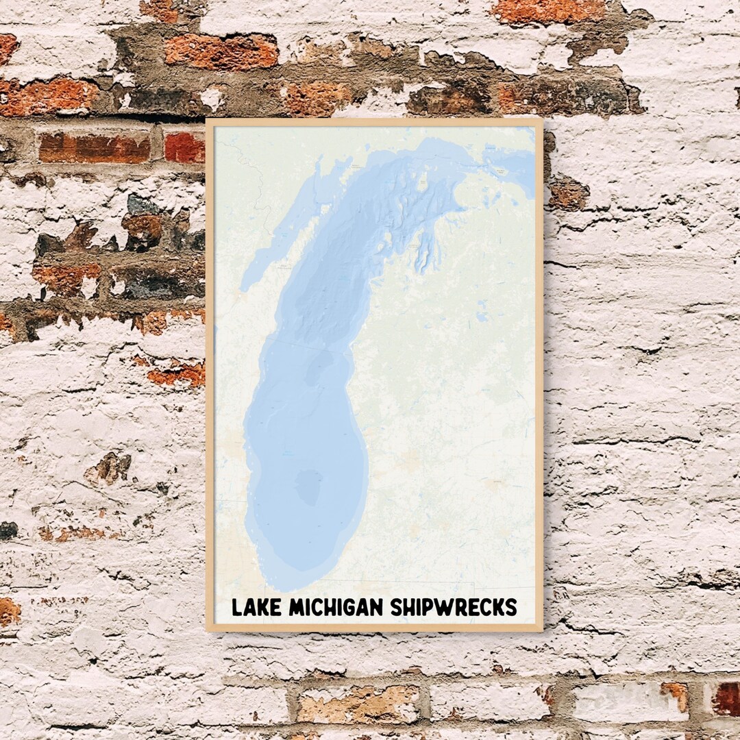 Lake Michigan Shipwreck Map Poster or Canvas - Etsy