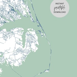 Outer Banks North Carolina Map Immediate Digital Download, Outer Banks ...