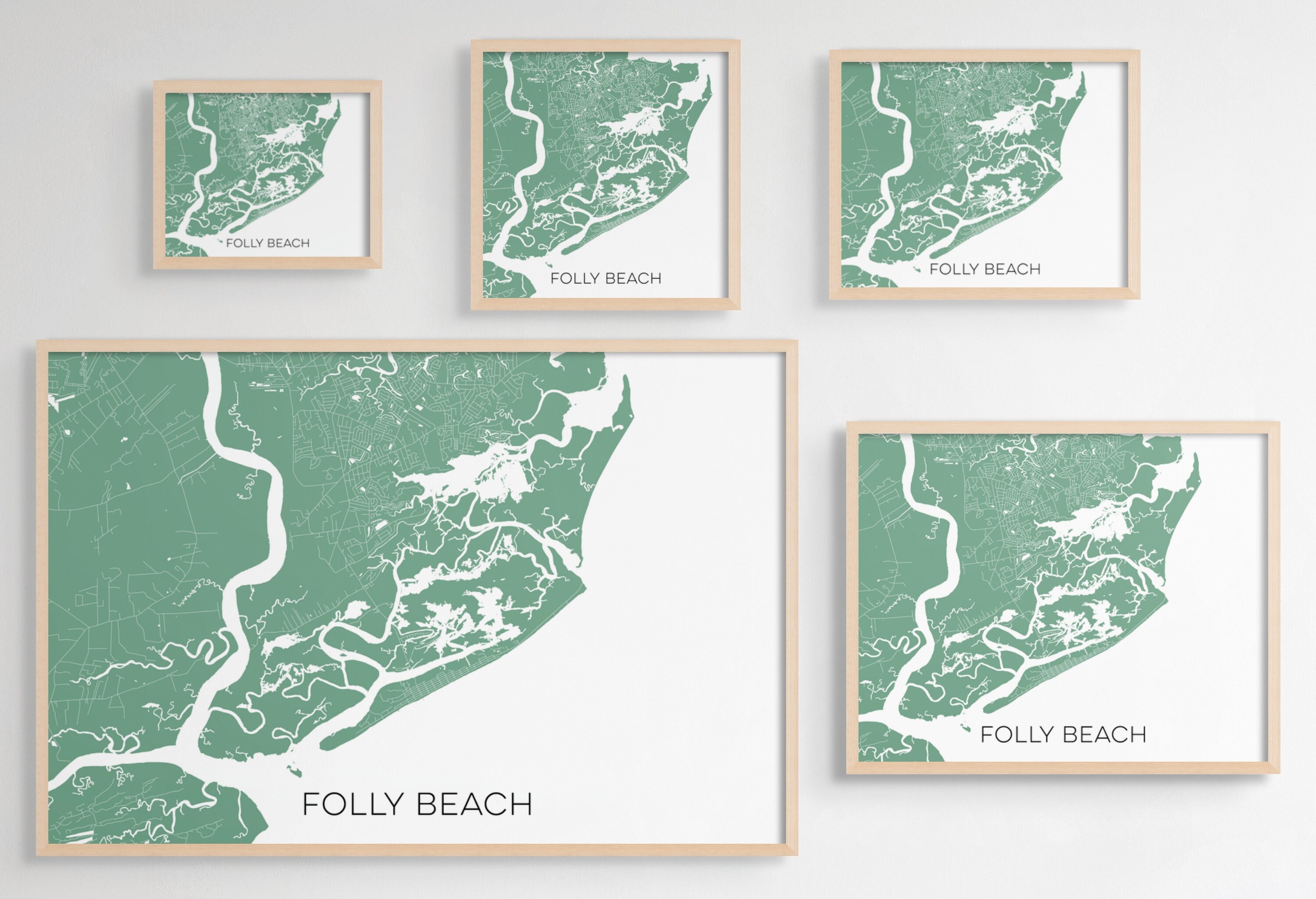 Folly Beach South Carolina Map Immediate Digital Download - Etsy