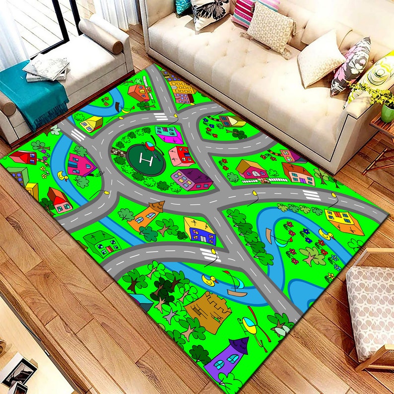 Kids Road Rug, City Play Mat, Personalized Gift - Etsy