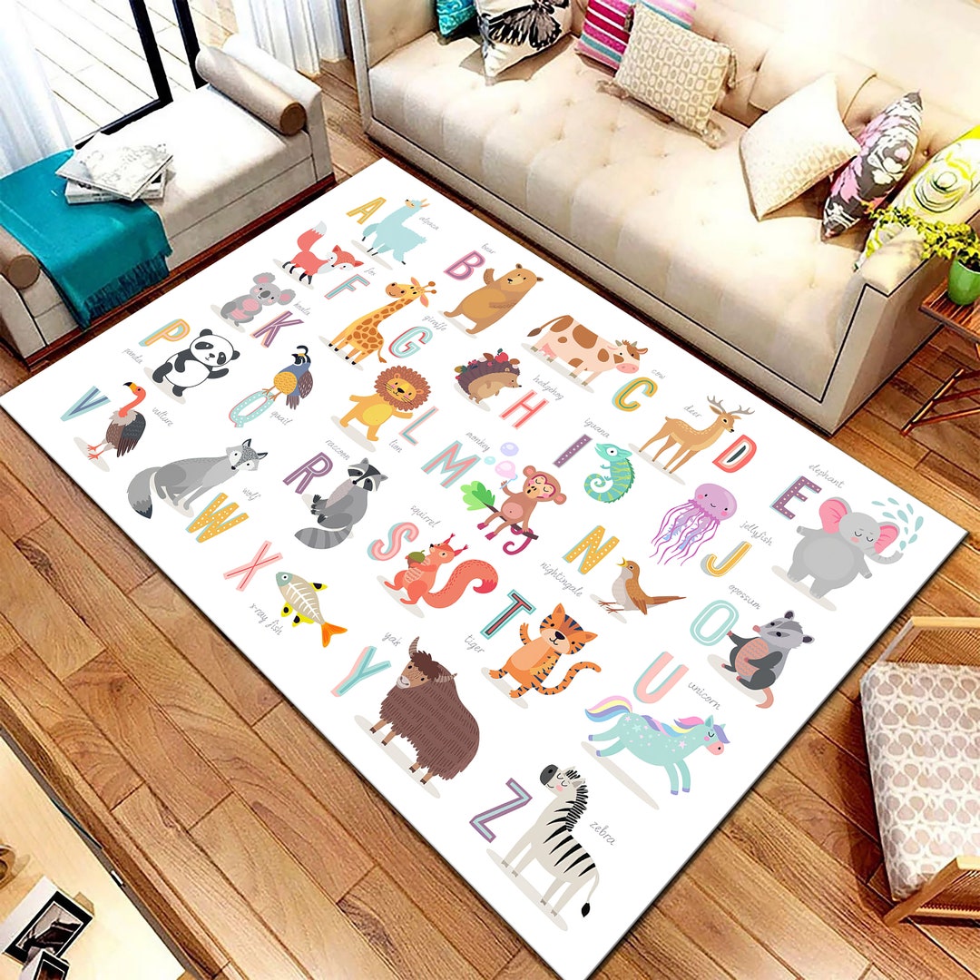 Animal Alphabet Rug, Learn and Play: Animal Alphabet Rug for Kids ...