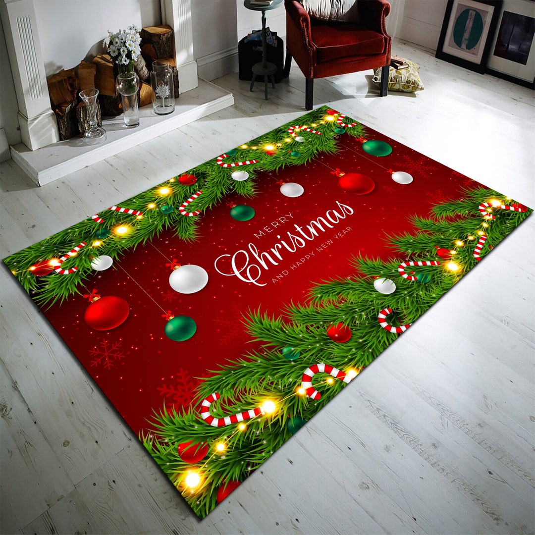 Merry Christmas Rug, Christmas Decor, New Year Gift Rug, Noel Gift Rug ...