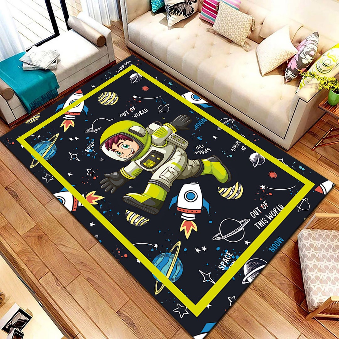 Astronaut Rug, Space Rug, Kids Rug, Kids Rug for Playroom, Kids Rug for ...
