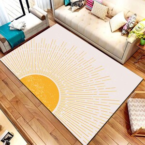 Boho Sun Rug, Modern Painting Rug, Luxury Decor for Room, Minimalism ...