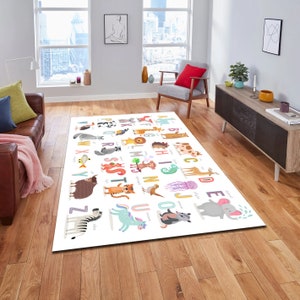 Animal Alphabet Rug, Learn and Play: Animal Alphabet Rug for Kids ...