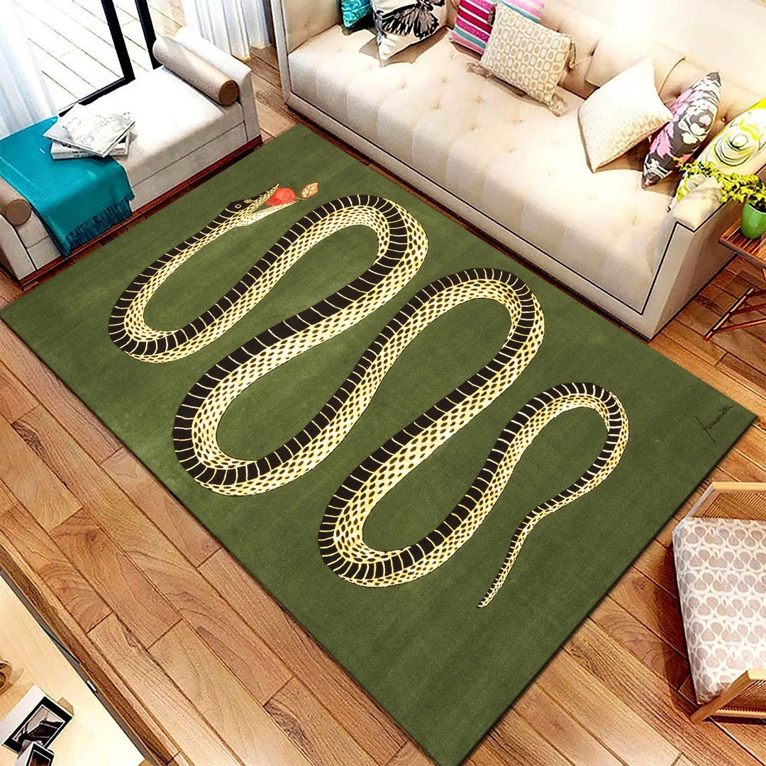 Snake Pattern Rug, Snake Rugs, Green Rugs, Animal Rug, Entry Rug, Thin ...
