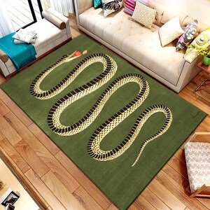 Snake Pattern Rug, Snake Rugs, Green Rugs, Animal Rug, Entry Rug, Thin ...