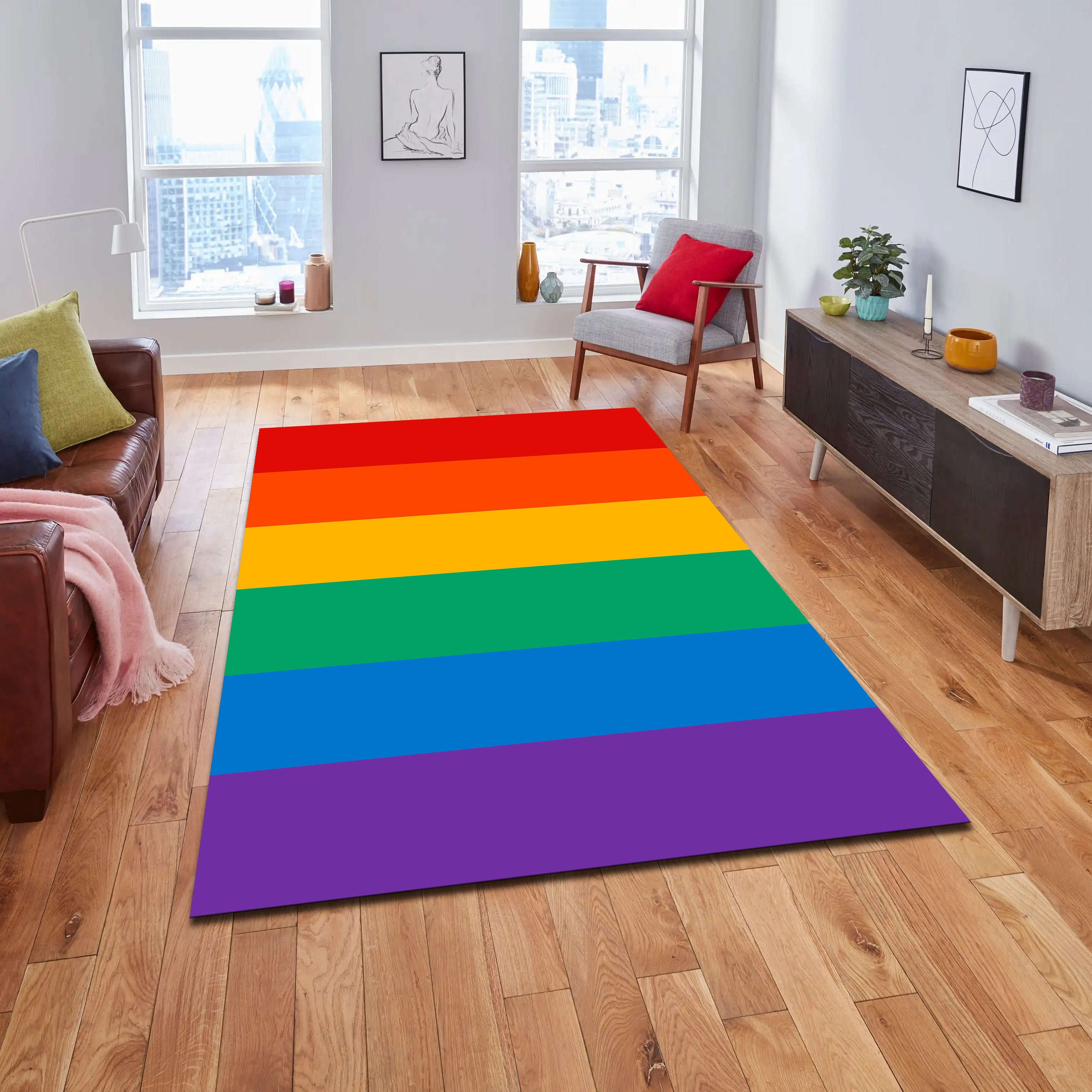 Lgbt Rug Lgtbt Mat Pride Mat Rainbow Lip Rug Rainbow Lgbt - Etsy