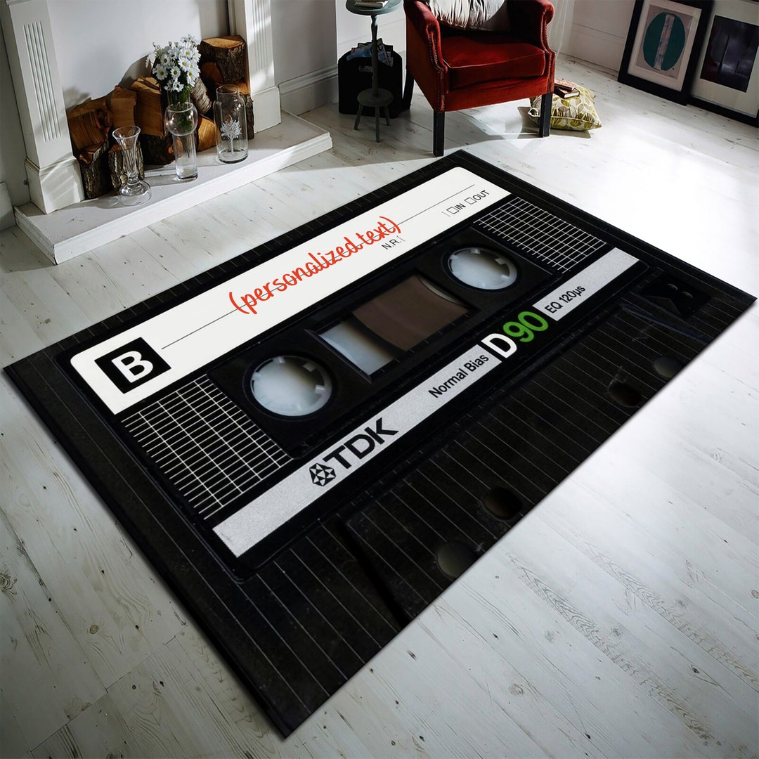 Classic Cassette Rug, 90s Rug, Tape Rug, Personalized Retro Design Rug ...