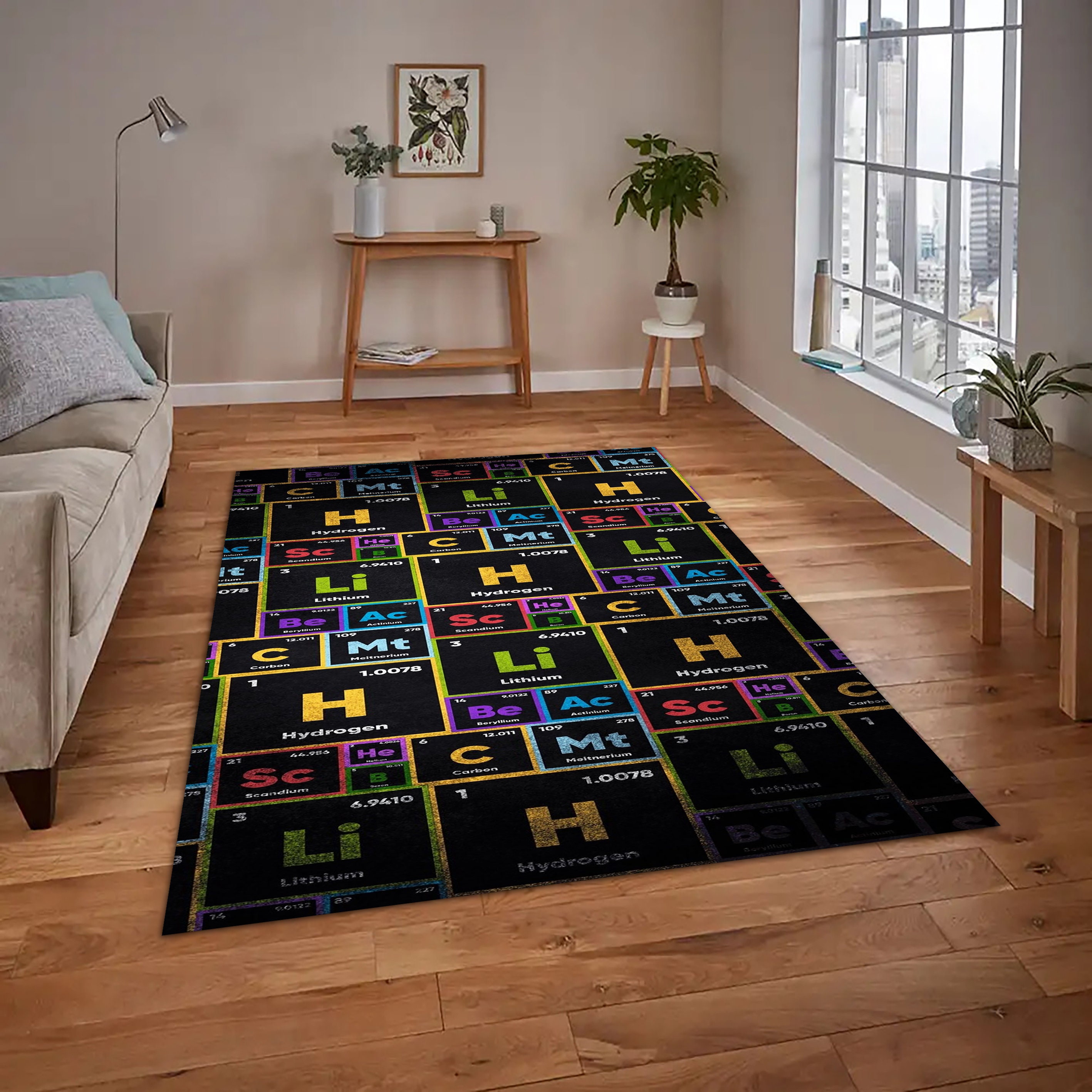 Periodic Table of Elements Area Rug Washable Personalized - Etsy