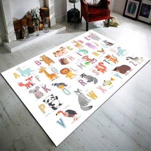 Animal Alphabet Rug, Learn and Play: Animal Alphabet Rug for Kids ...