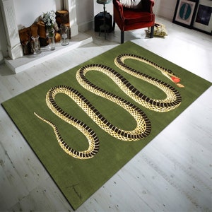 Snake Pattern Rug, Snake Rugs, Green Rugs, Animal Rug, Entry Rug, Thin ...