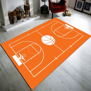 Basketball Court Rug, Basketball Sports Area Rug, Team Basketball Gifts ...