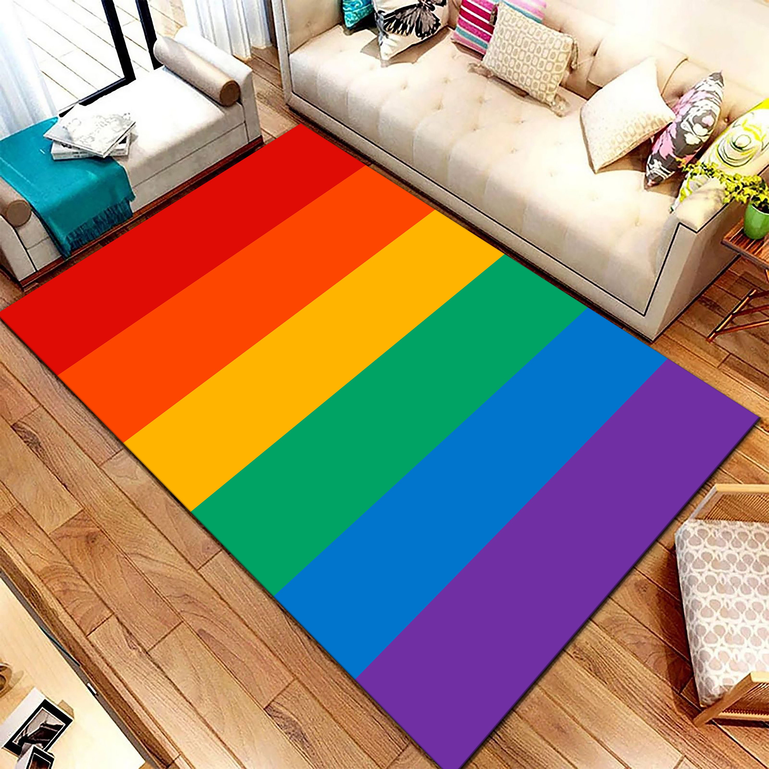 Lgbt Rug Lgtbt Mat Pride Mat Rainbow Lip Rug Rainbow Lgbt - Etsy