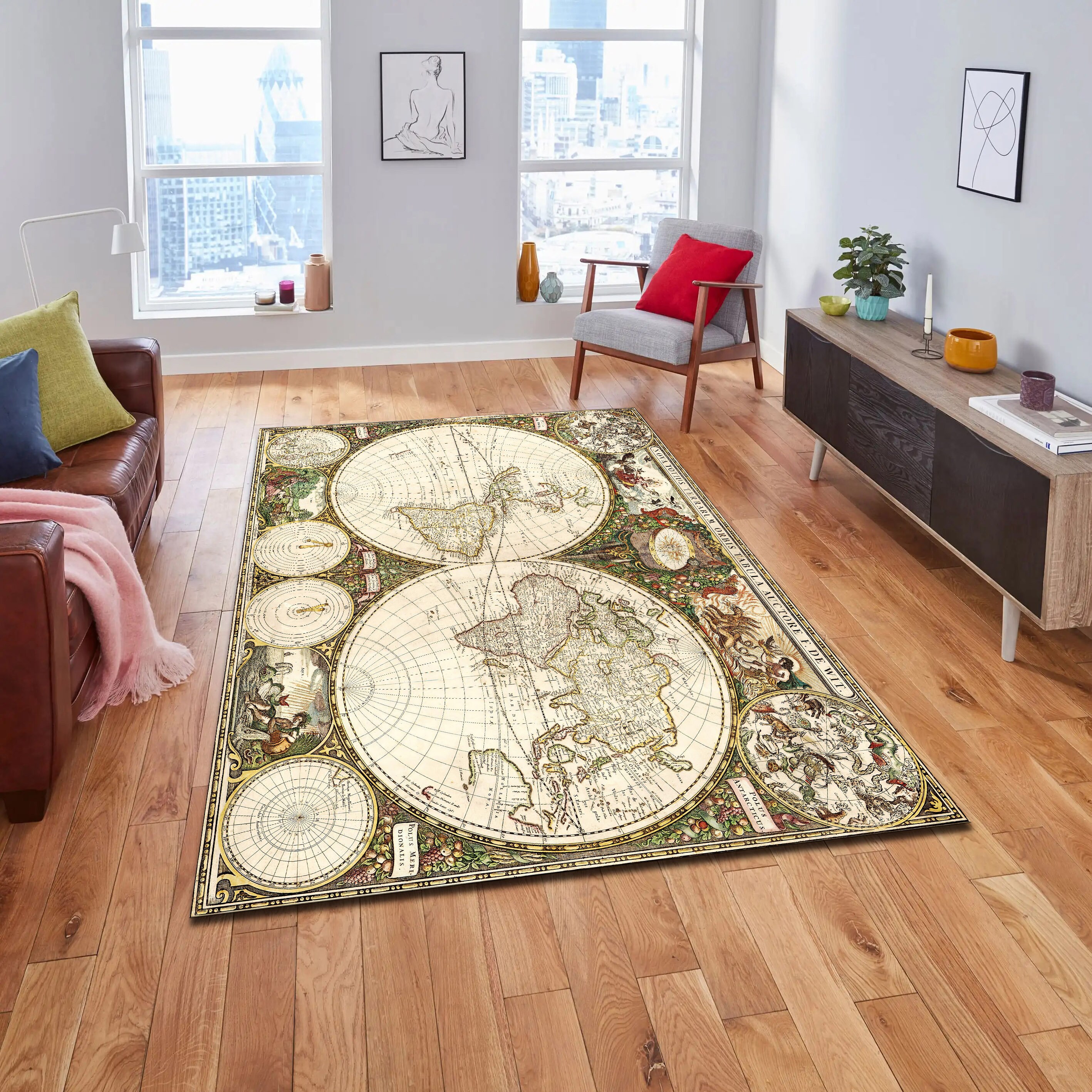 Modern Rug Old World Map Rug Vintage Map Rug Vintage World - Etsy