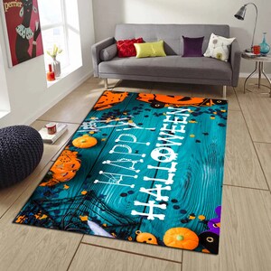 Halloween Rug,pumpkin Rug,horror Area Rug,abstract Rug,floor Mat Rug ...