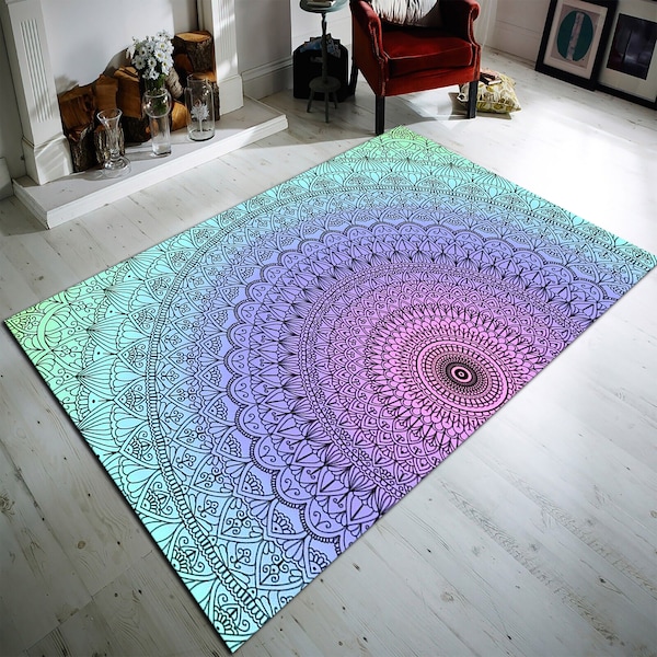 Mandala Colorful Carpet - Etsy