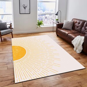 Boho Sun Rug, Modern Painting Rug, Luxury Decor for Room, Minimalism ...