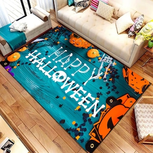 Halloween Rug,pumpkin Rug,horror Area Rug,abstract Rug,floor Mat Rug ...