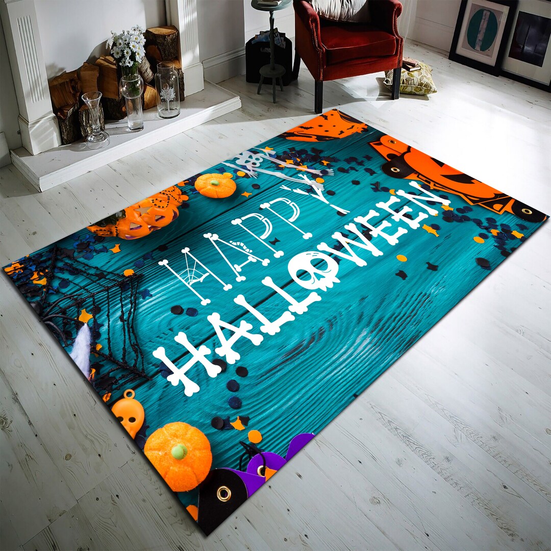 Halloween Rug,pumpkin Rug,horror Area Rug,abstract Rug,floor Mat Rug ...