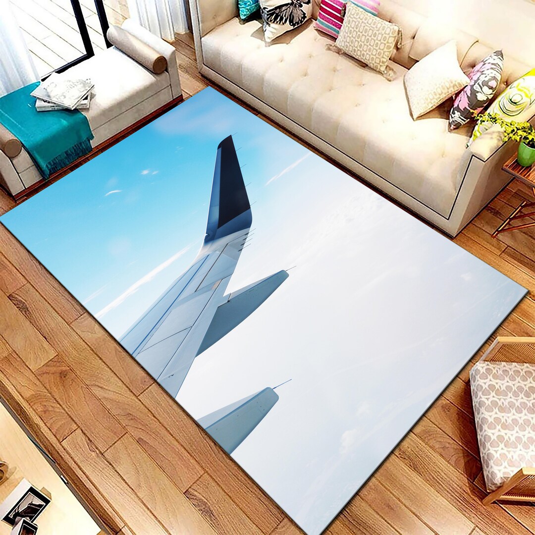 Plane Rug,sky Rug, Airport Rug, Plane Theme Rug, Jet Rug, Jet Pattern ...