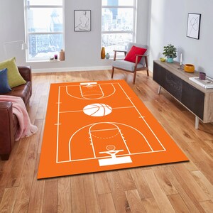 Basketball Court Rug, Basketball Sports Area Rug, Team Basketball Gifts ...
