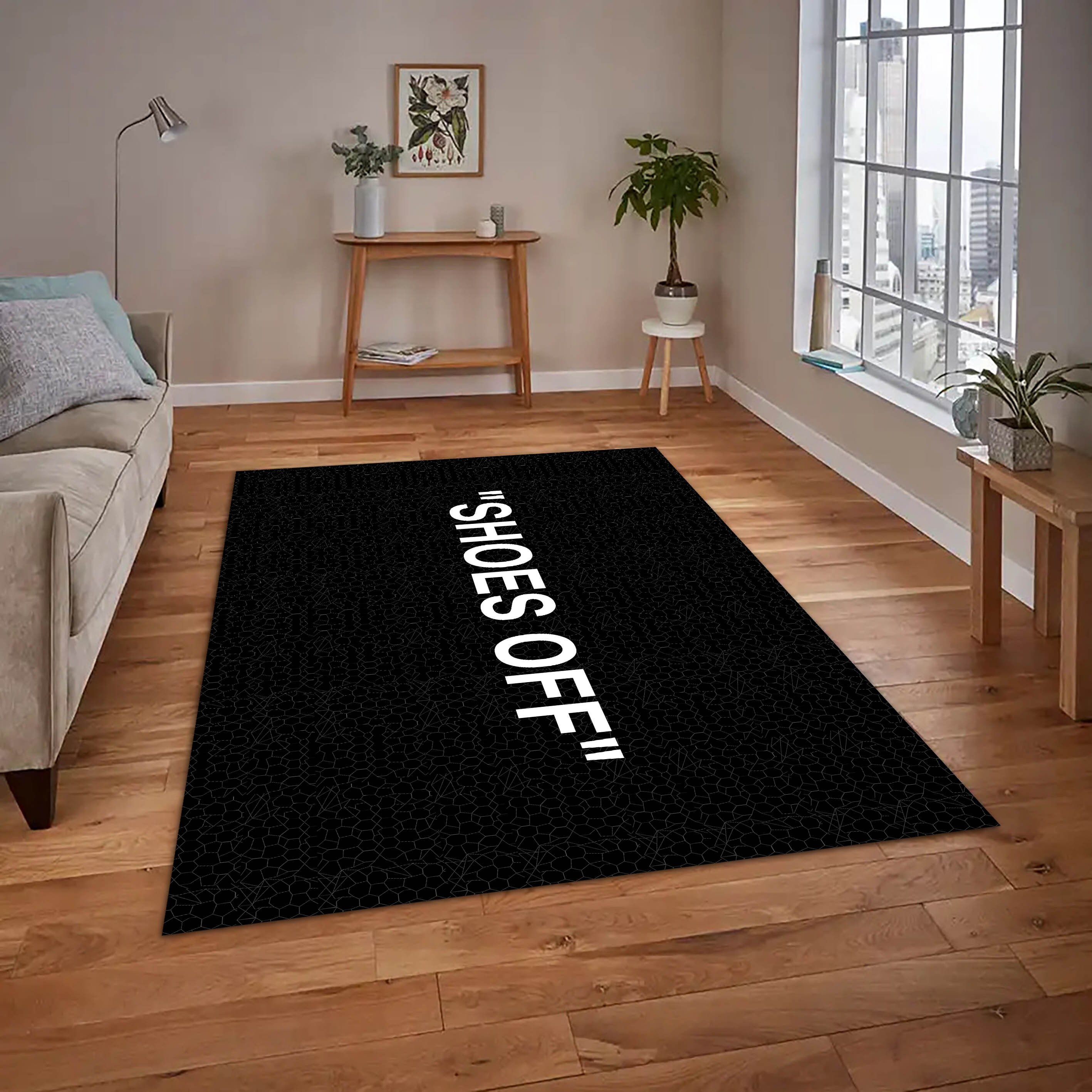 SHOES OFF Shoes off Rug Black White Keep off Rug Rug for - Etsy