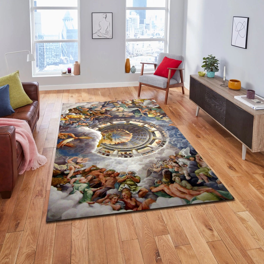 View of Olympus, Giulio Romano Rug, Reproduction Art, Famous Artwork ...
