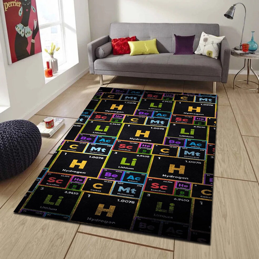 Periodic Table of Elements Area Rug Washable Personalized - Etsy