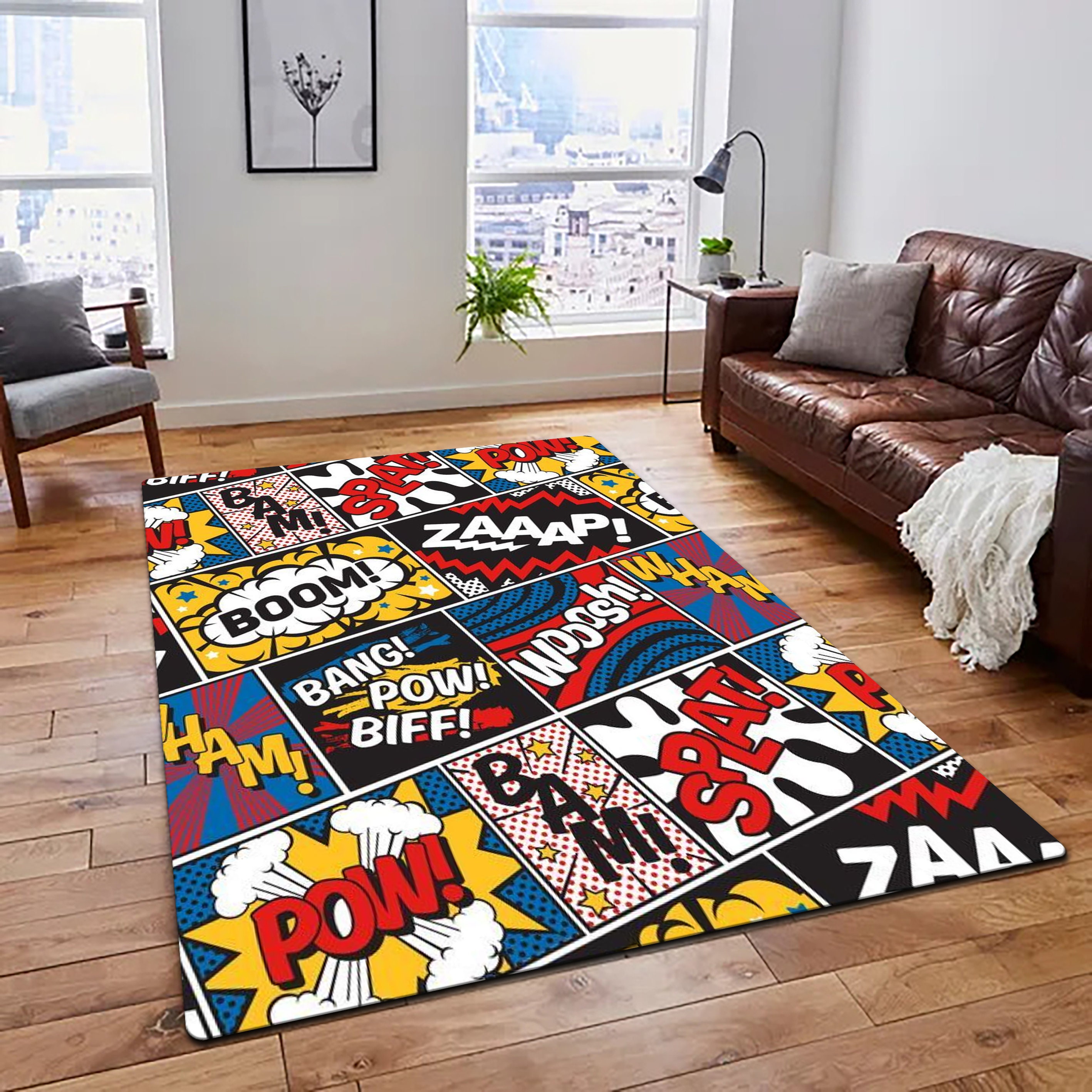Pop Art Rug Comic Graffiti Rug Zaap Art Rug Modern Art Rug - Etsy