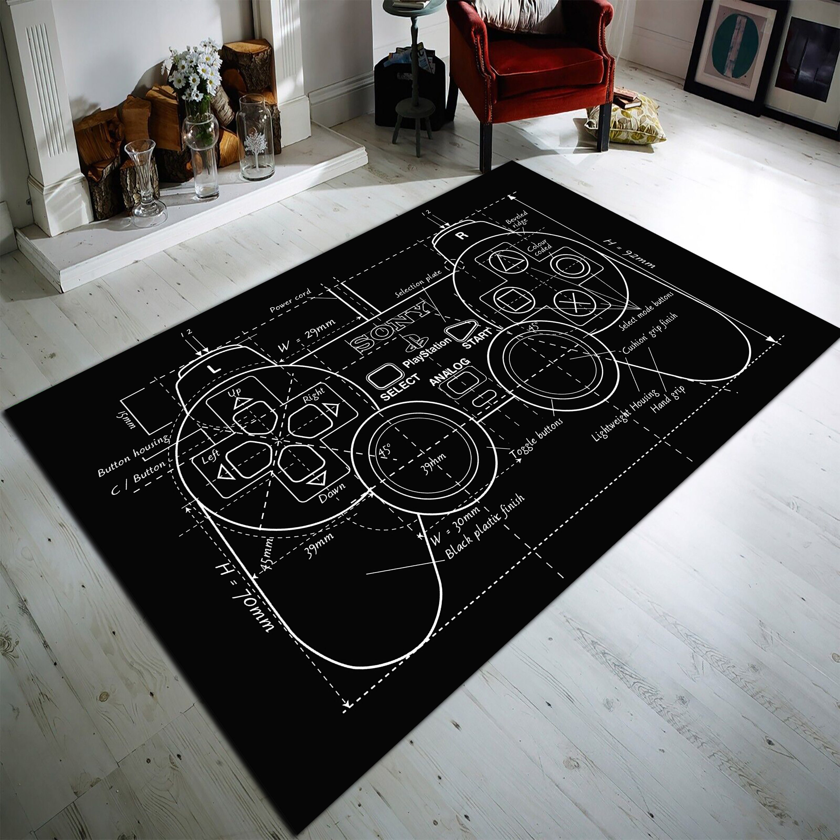 Game Console Rug,gamer Rug,game Room Rug,play Room Decor,area Rug ...