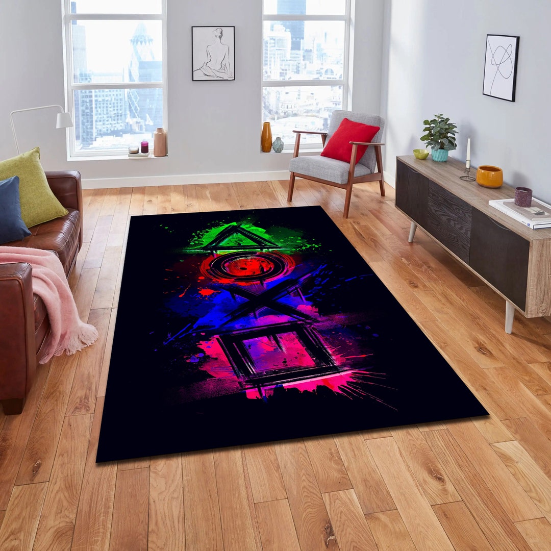 Gamer Rug, Gaming Room Rug, Neon Look Rug, Shining Rug, E-sports Rug ...