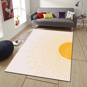 Boho Sun Rug, Modern Painting Rug, Luxury Decor for Room, Minimalism ...